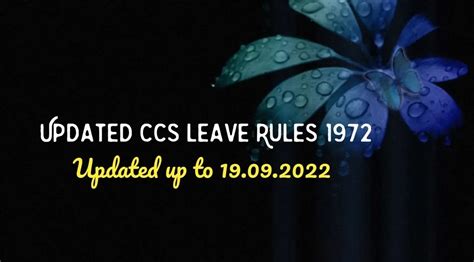 Updated Ccs Leave Rules 1972 In Pdf Dopt Updated Ccs Leave Rules 1972 Up To 19 09 2022