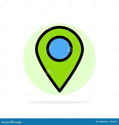 Location Map Marker Pin Abstract Circle Background Flat Color Icon Stock Vector