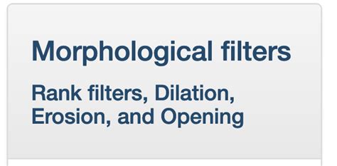 Morphological Filter Tags Issue NEUBIAS Training Resources GitHub