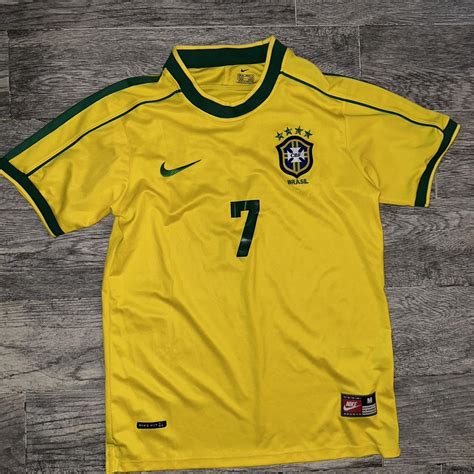 1998 Brazil Ronaldinho Jersey Rare Size M Depop
