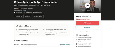 Free Oracle Apex — Web App Development Certification Course By