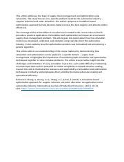 Simulation Optimization Docx This Article Addresses The Topic Of Supply Chain Management And