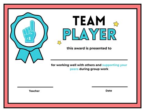 Team Player Certificate Editable Multi Sport Participation Certificate