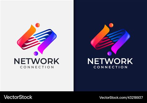 Digital Network Connection Logo Design Abstract Vector Image