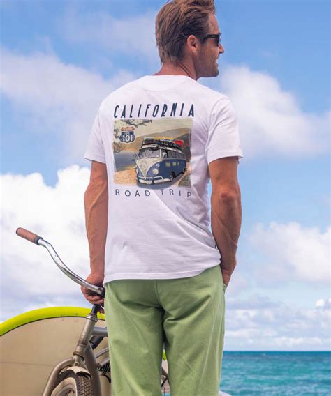 Volkswagen Cali Road Trip White Short Sleeve Pima T Shirt