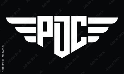 Pdc Three Letter Logo Creative Wings Shape Logo Design Vector Template