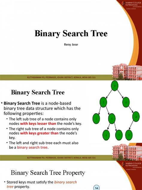 Binary Search Tree Reny Jose Pdf Applied Mathematics Computer