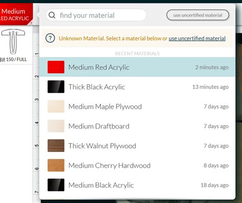 Where Do You Find The Glowforge Settings For Material Beyond The Manual Glowforge Owners Forum