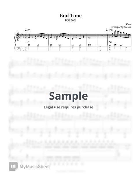 Bof End Time Sheet Music By Heostar