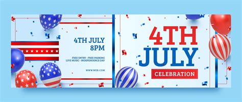 Free Vector Realistic 4th Of July Twitter Header