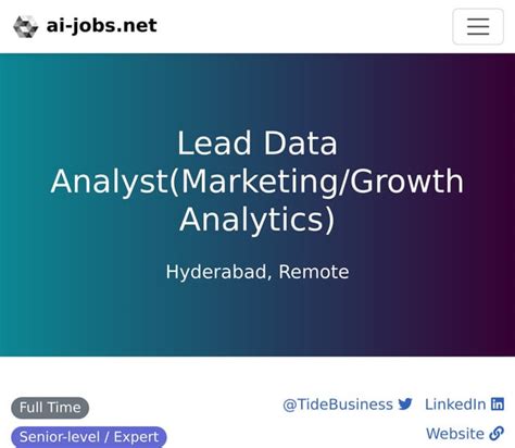Hiring Lead Data Analystmarketinggrowth Analytics Remote Rai