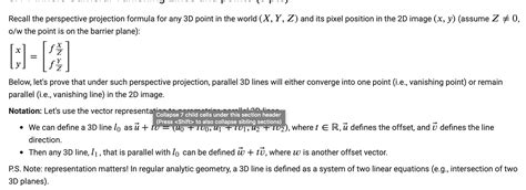 Recall The Perspective Projection Formula For Any D Chegg