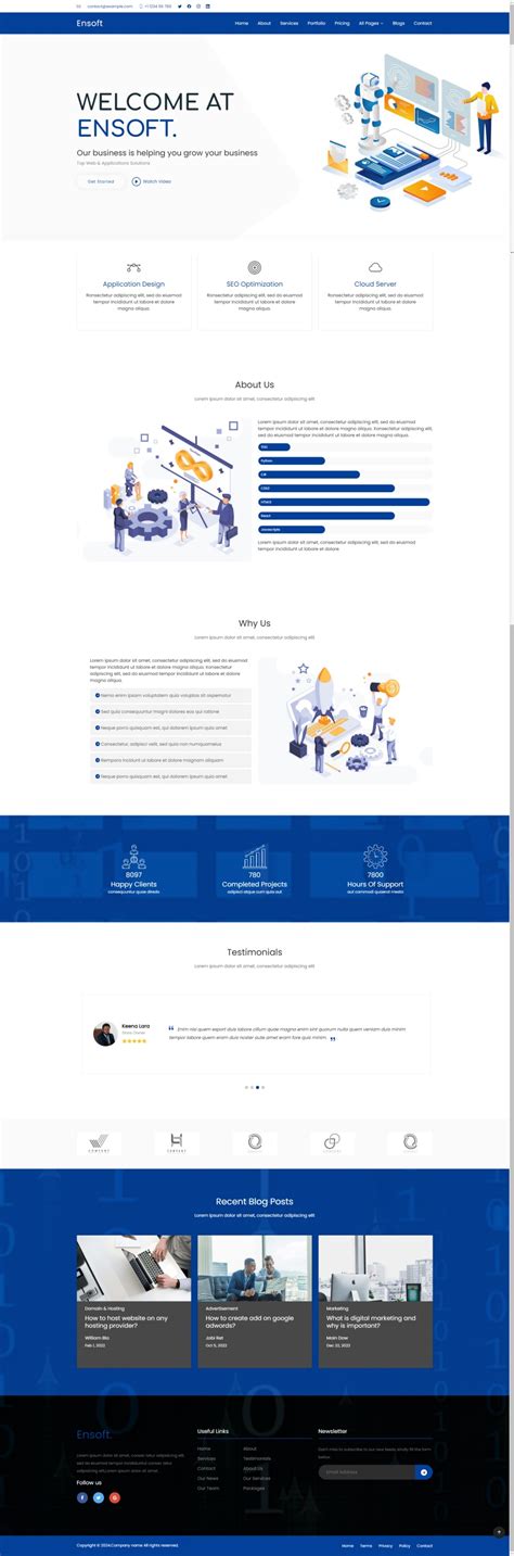 信息类科技公司网页界面设计网站模板 17素材网