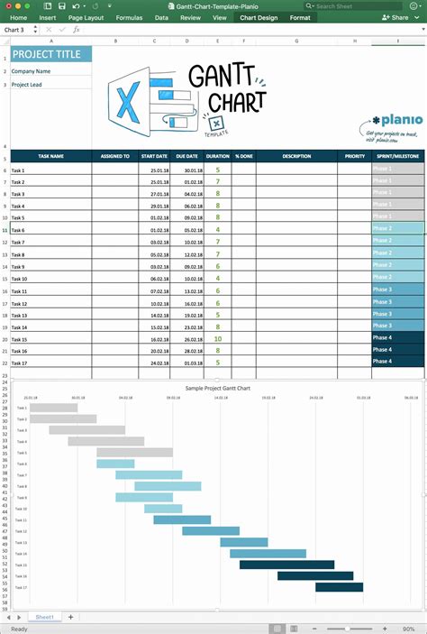 Smart Project Management Timeline Excel Template Process Flow Chart With