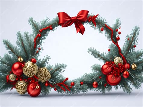 Premium Ai Image Christmas Braces Border Decorations With Baubles