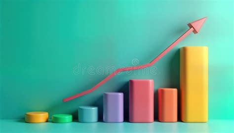 Colorful 3d Rendered Quarterly Profit Margin Chart Displays Growth