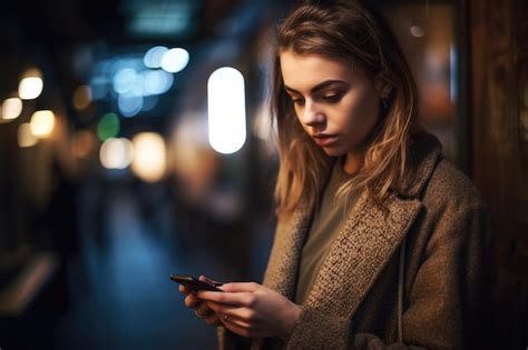 Premium Ai Image Shot Of A Young Woman Using Her Smartphone To Send A