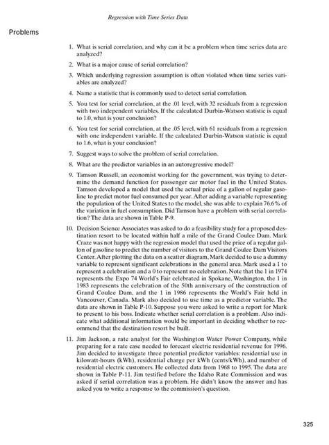 Solved Regression With Time Series Data Problem S What Is