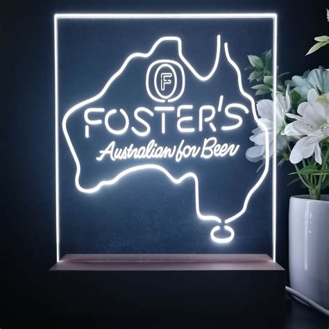 Foster Australian Beer Map Neon Sign Table Lamp Display Pro Led Sign