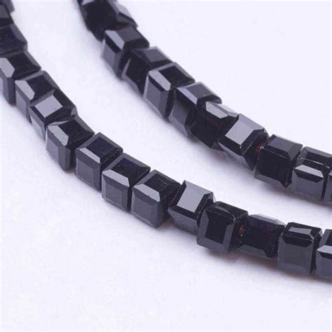 Exclusive Black Square Glass Beads Electroplated