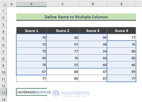 how to calculate average of multiple columns in excel 6 methods