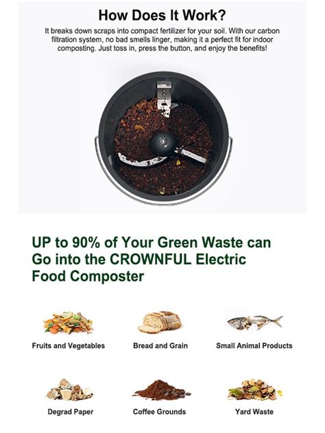 Smart Kitchen Waste Composter With 3l Capacity Turn Food Waste To