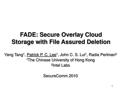 Ppt Fade Secure Overlay Cloud Storage With File Assured Deletion