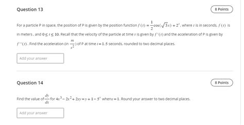 Solved For A Particle P In Space The Position Of P Is Given Chegg Com