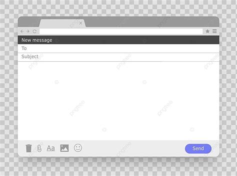 Blank Email Window Template For Browser Simple Site Window Vector