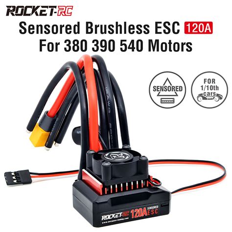 Rocket Rc 120a Sensored Brushless Esc For 1 10 Rc Racing Car 380 390 540 Motor W Bec 6v 4a