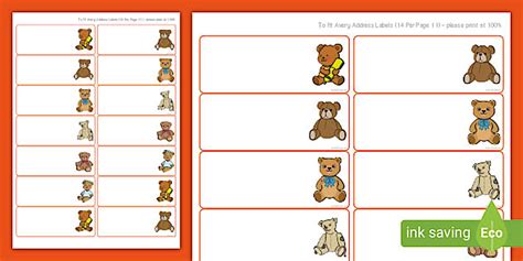 Eyfs Teddy Bears Picnic Transition Name Badge Stickers