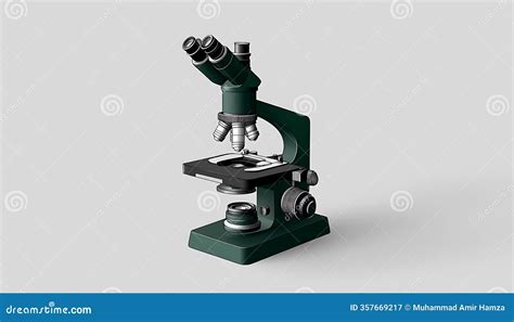 A Detailed Vector Microscope Icon In Dark Green Stock Illustration
