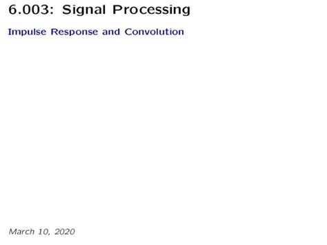 Pdf Impulse Response And Convolutionthe Signals And System Pdf Impulse Response And Convolutionthe Signals And System
