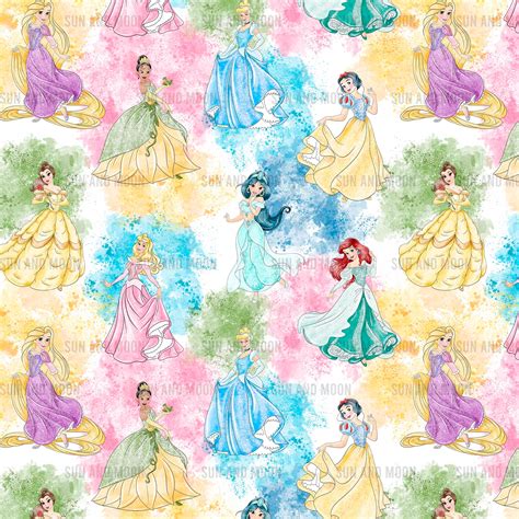 Princesss Seamless Pattern Princess Digital Paper Cartoon Seamless Digital Seamless Pattern