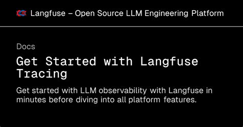 get started with langfuse tracing langfuse