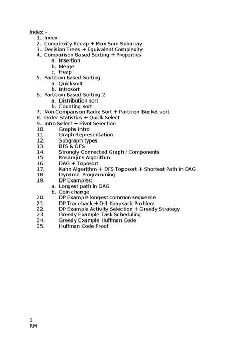 CITS3001 W1 6 Summary Lecture Notes Index Index Complexity Recap