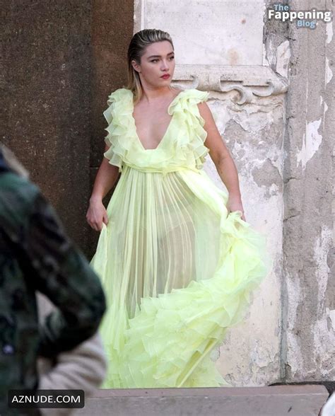 Florence Pugh Sexy Spotted Wearing A Hot Sheer Yellow Dress For