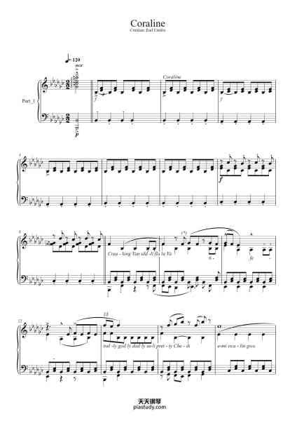 Coraline Piano Sheet Music By Bruno Coulais Topiano