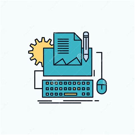 type writer paper computer paper keyboard flat icon green and