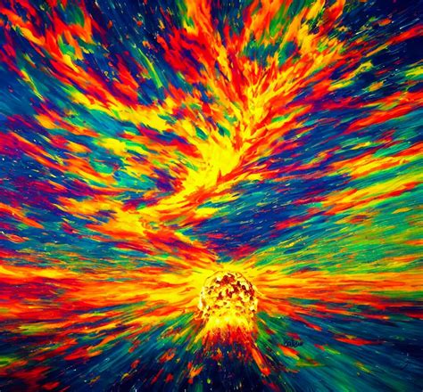 Nuclear Explosion Abstract Trippy Acrilic Paint Stable Diffusion