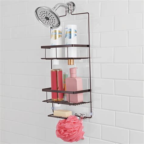 Mainstays Hanging Shower Caddy With 2 Shelves Soap Tray Hooks Oil