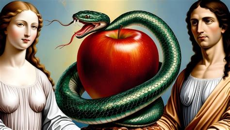 Forbidden Fruit Apple And Serpent Snake Coiled Around A Red Apple Adam And Eve Theology Mytholo