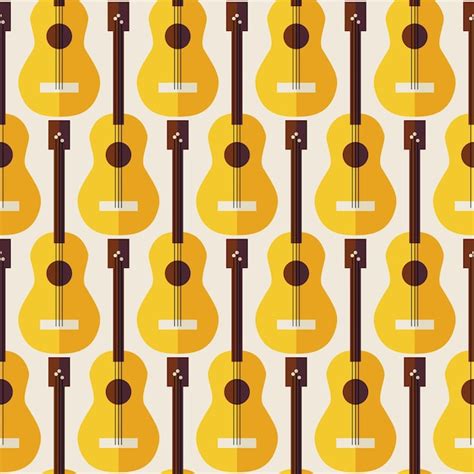 Premium Vector Pattern Music Instrument Guitar Flat Style Vector