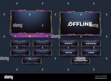 live screen panel decoration with yellow and purple colors streaming