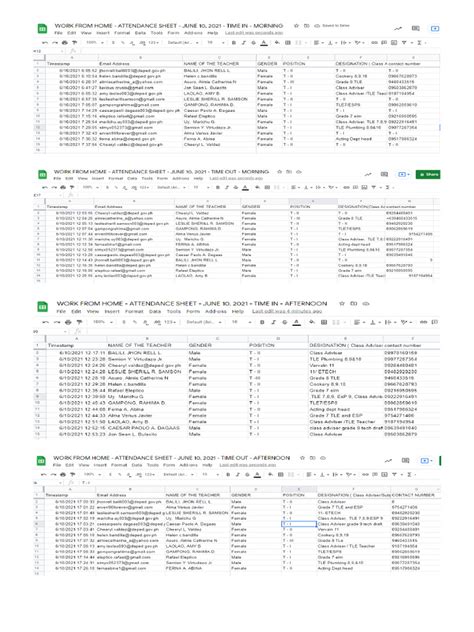 June 10 Summary Attendance Pdf
