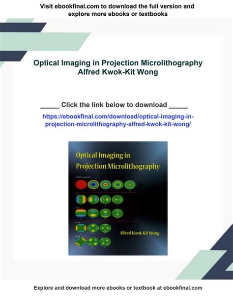 Optical Imaging In Projection Microlithography Alfred Kwok Kit Wong Pdf
