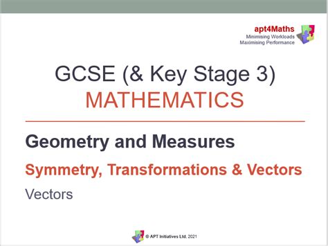 apt4maths vectors powerpoint for gcse maths 10 of 10 on symmetry
