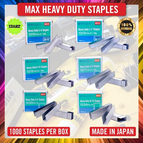 Max Heavy Duty Staples Stapler Bullet Small Box Shopee Singapore