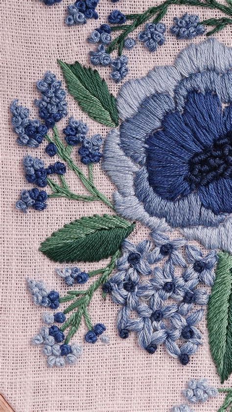 Boho Flowers Embroidery Pattern Diy Floral Design