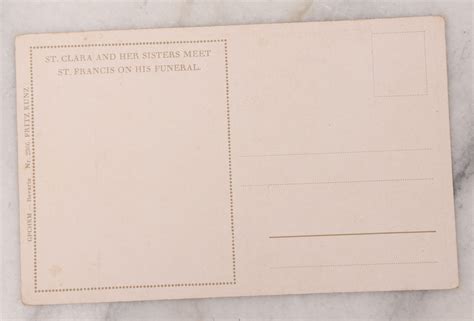 Lot 098 Antique Illustrated Postcard Depicting St Clara And Her Si